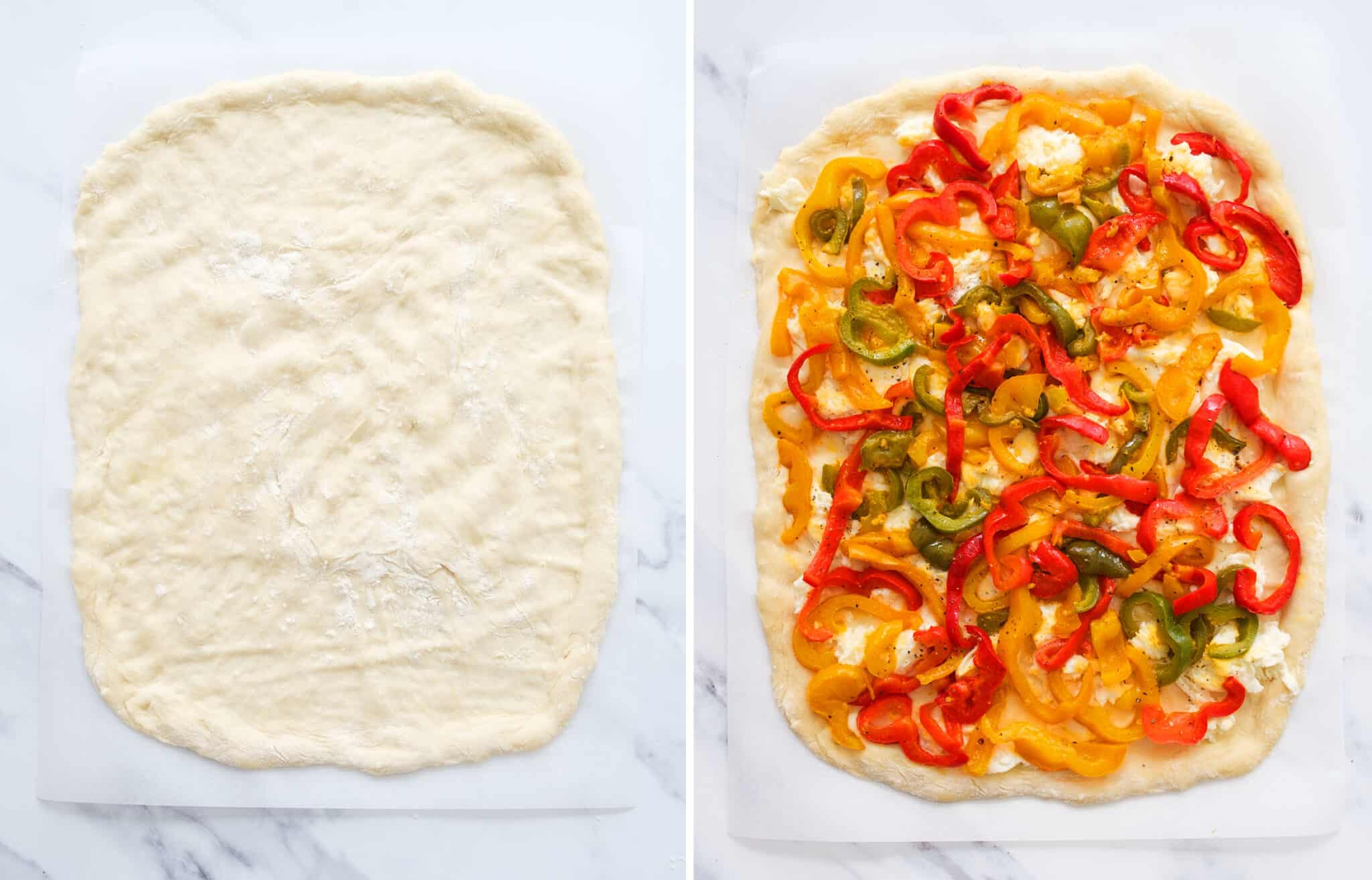 Pizza with Peppers (no-knead recipe) - The clever meal