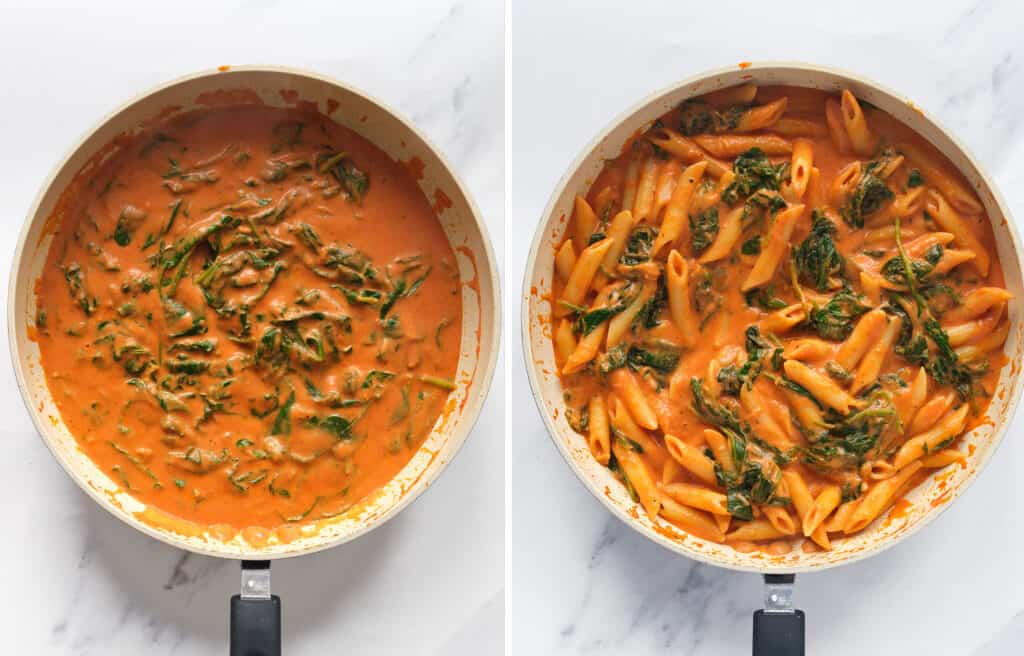 Creamy Spinach Tomato Pasta - The clever meal